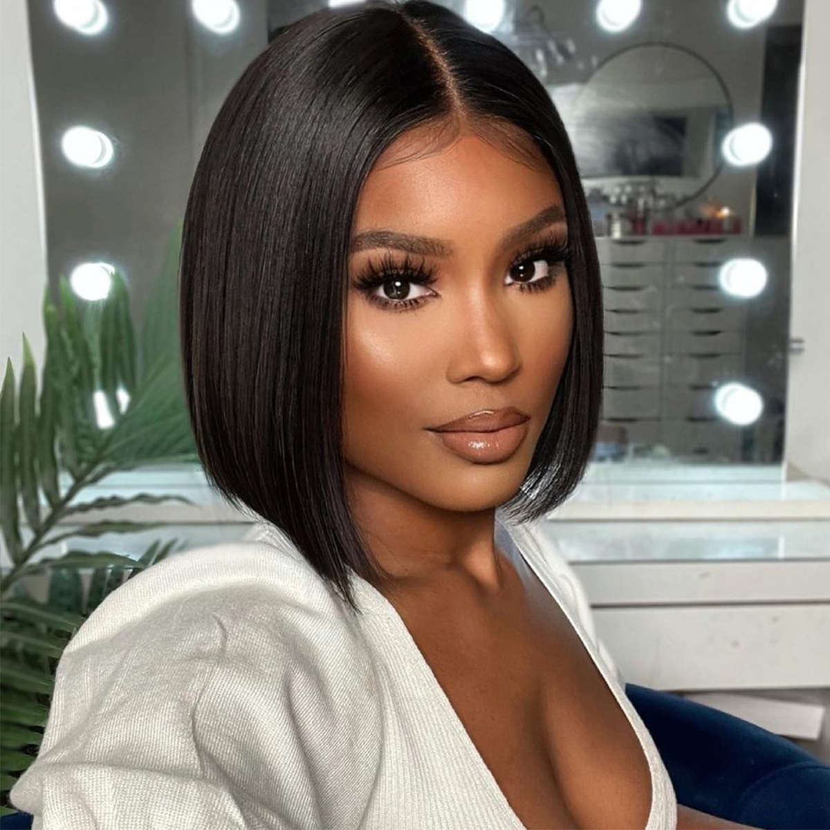 Glueless Short Curly Pixie Cut Bob Human Hair Wig with Bangs - StarShow ...