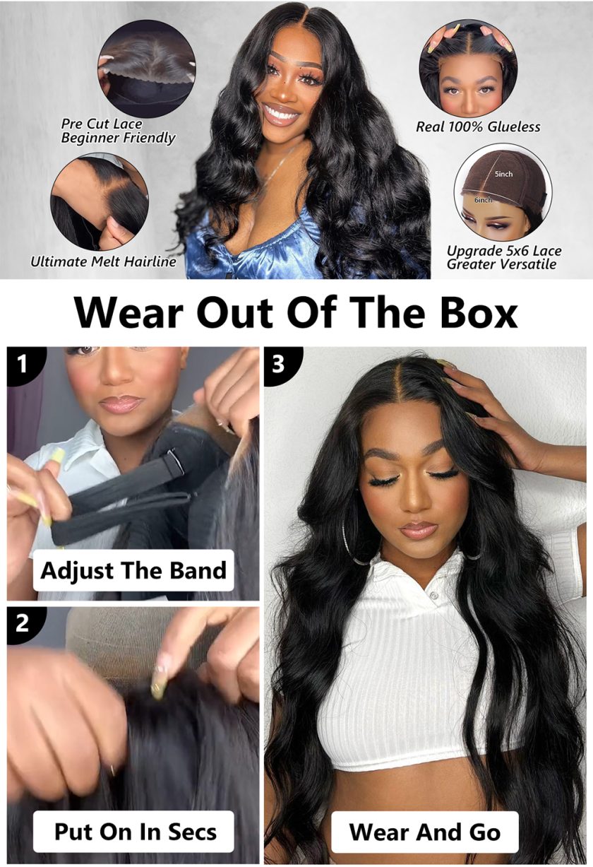 Deep Curly Wear Go Pre-Cut Lace Wig Upgrade 6x5 Glueeless HD Lace Wig ...